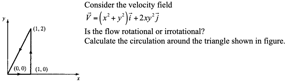 Solved Consider the velocity field V=(x2+y2)i+2xy2j Is the | Chegg.com