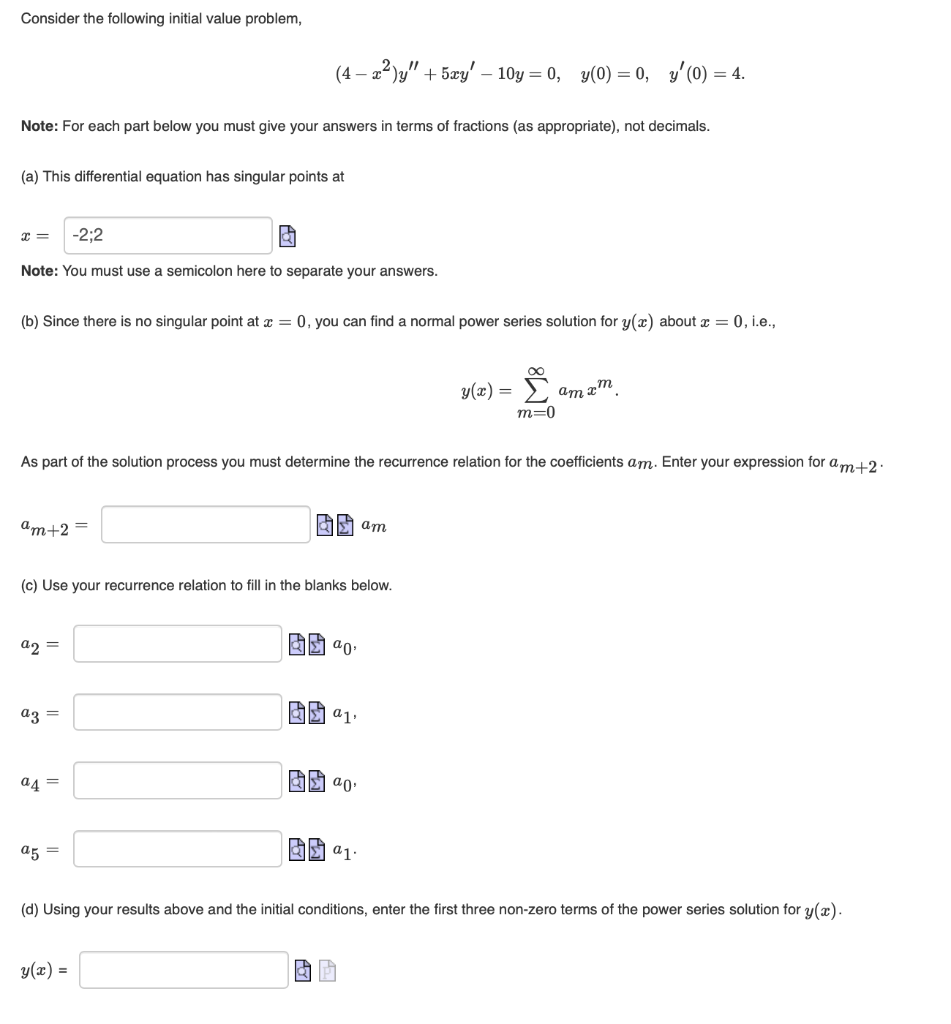 Solved Consider the following initial value problem, | Chegg.com