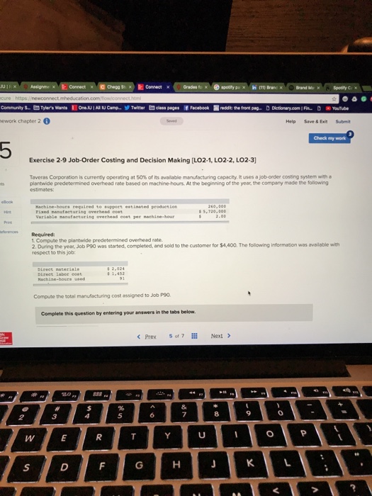 Solved ork chapter 2 Help Save& Exit Subm Check my Exercise | Chegg.com