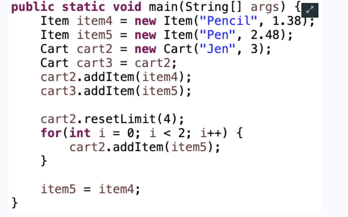 Solved Java Draw Box And Pointer Driagfram For Main Method