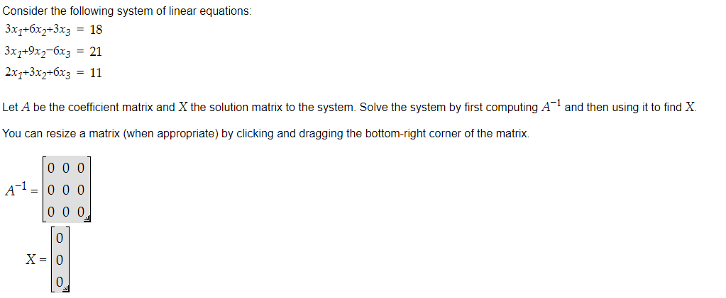 Solved Consider the following system of linear equations: | Chegg.com