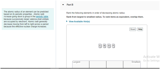 Solved The atomic radius of an element can be predicted | Chegg.com
