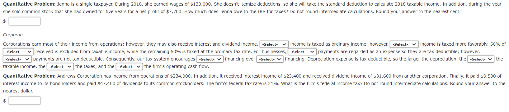 Solved Individuals and firms pay out a significant portion | Chegg.com