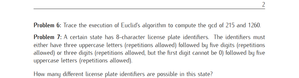 Solved 2. Problem 6: Trace the execution of Euclid's | Chegg.com
