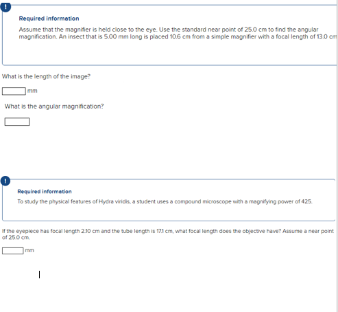 Solved Required information Assume that the magnifier is | Chegg.com