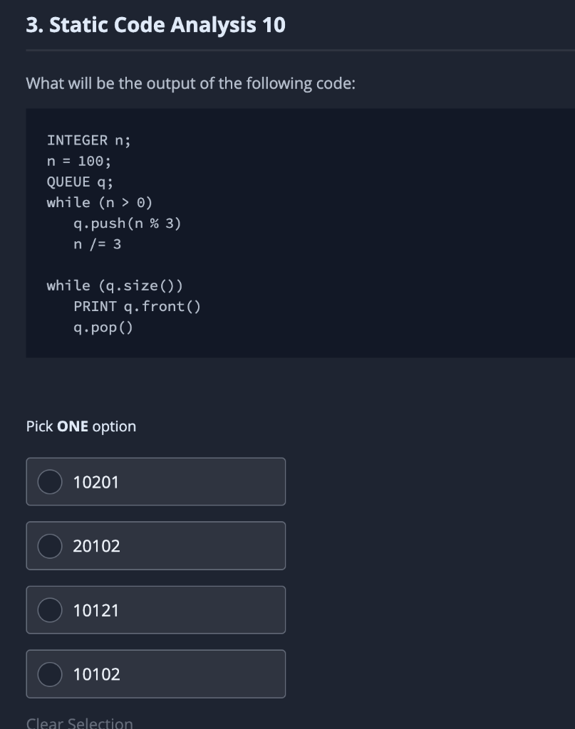 Solved Static Code Analysis What will be the output of this | Chegg.com