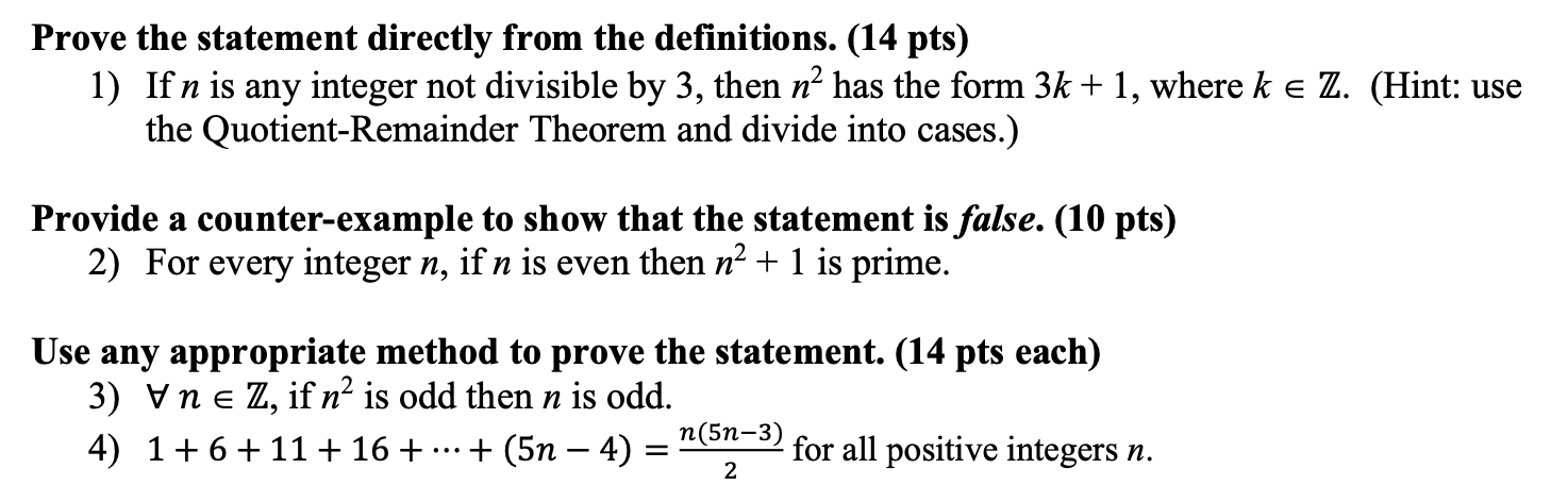 Solved Prove the statement directly from the definitions. | Chegg.com