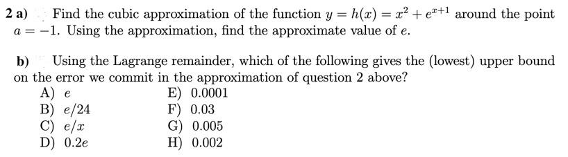 Solved Find the cubic approximation of the function. Using | Chegg.com