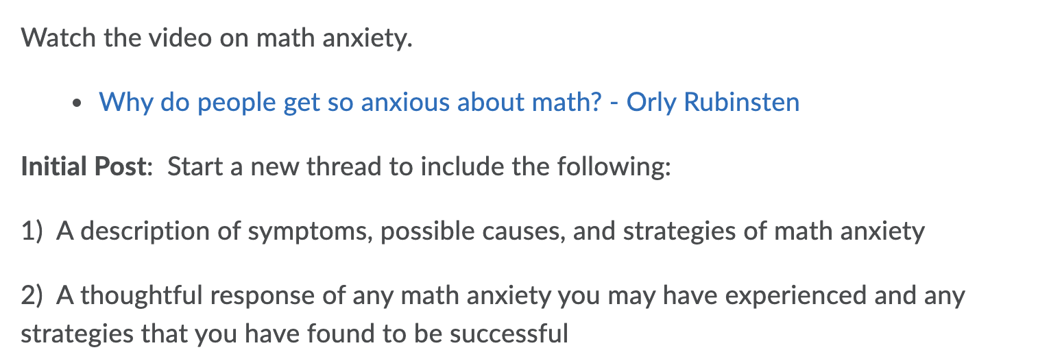 Solved Why do people get so anxious about math? - Orly | Chegg.com