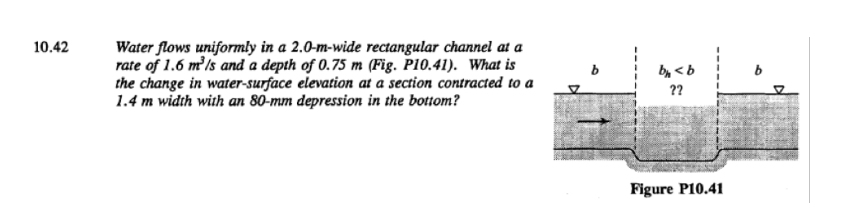 Solved Water flows uniformly in a 2.0-m-wide rectangular | Chegg.com