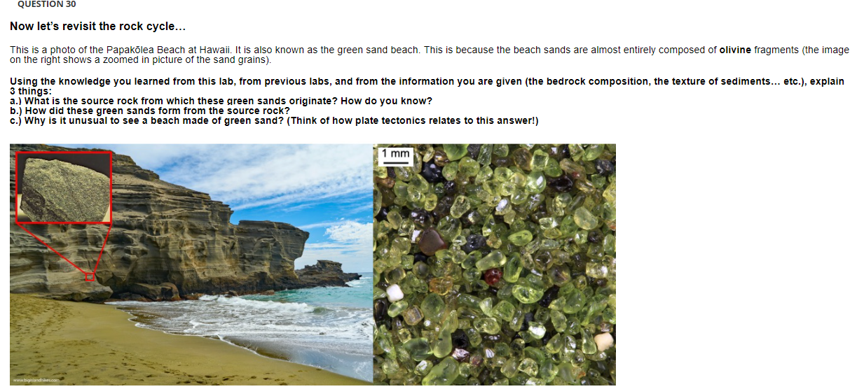 Solved QUESTION 30 Now let's revisit the rock cycle... This | Chegg.com