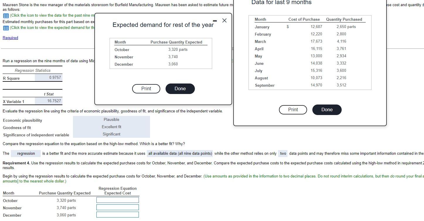 Solved Maureen Stone is the new manager of the materials | Chegg.com