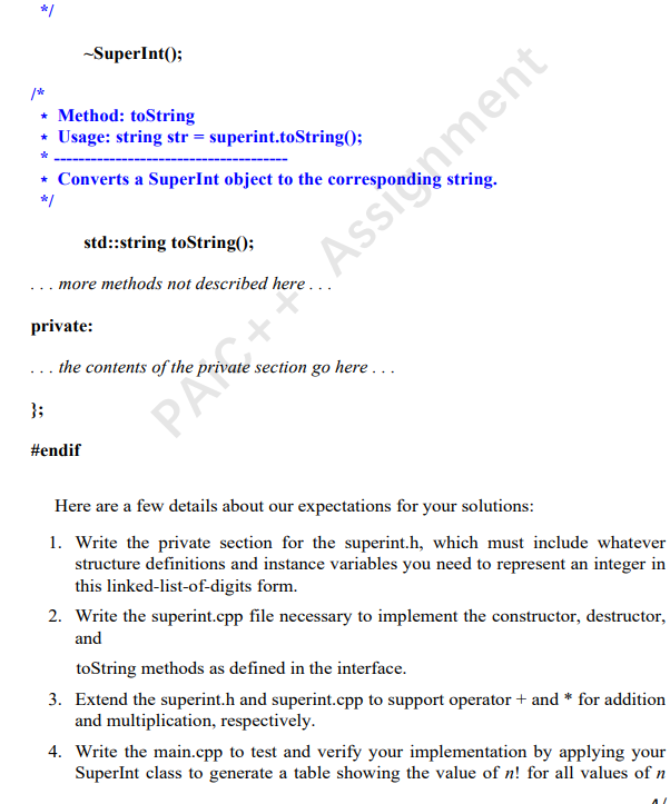 Solved Problem 2 Designing & Implementing Powerful SuperInt | Chegg.com