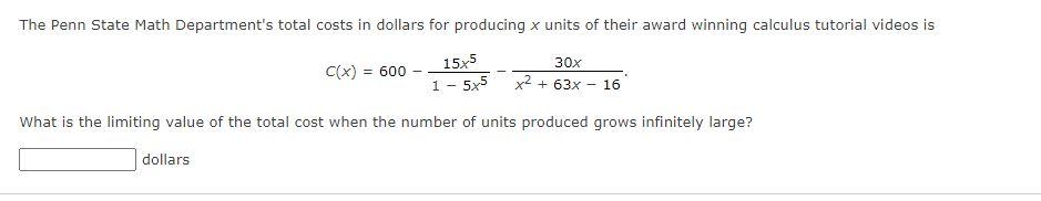 Solved The Penn State Math Department's total costs in | Chegg.com