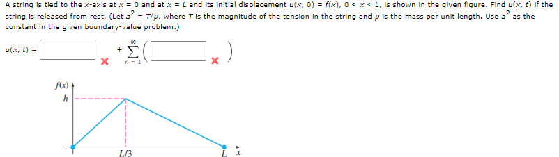 [Solved]: A string is tied to the x-axis at x=0 and at x=L