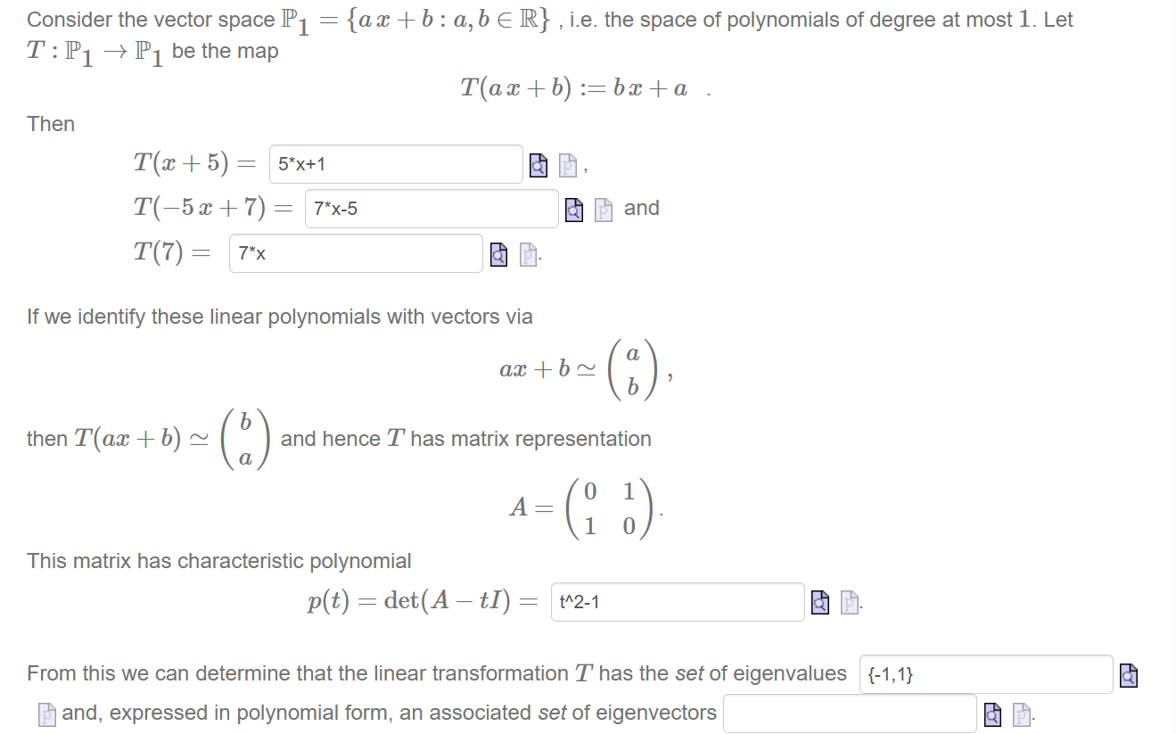 Solved Consider The Vector Space P1 {ax B A B∈r} I E The