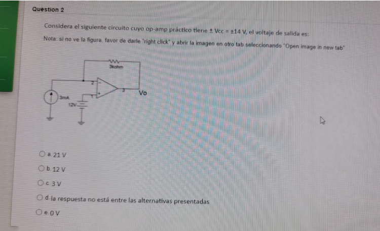 Solved Considera el siguiente circuito cuyo op-amp práctico | Chegg.com