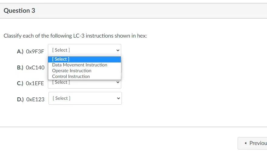 Solved Table of LC-3 Instructions: OPERATION 15 14 13 12 11 | Chegg.com