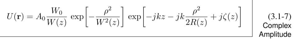 EXERCISE 4.1-2 Gaussian Beams Revisited. If the | Chegg.com