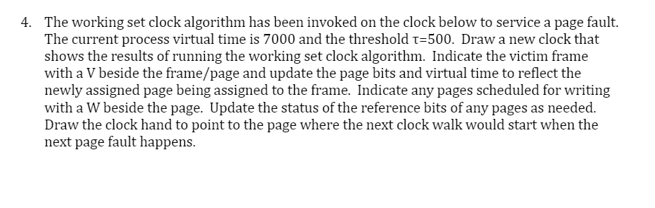 4. The working set clock algorithm has been invoked | Chegg.com