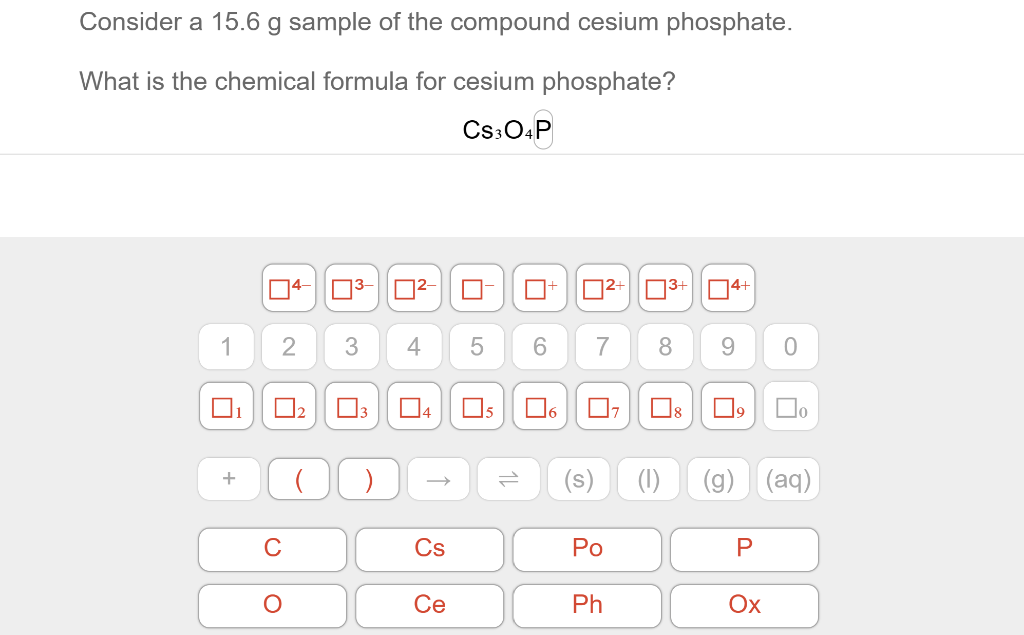 Solved Consider a 15.6 g sample of the compound cesium | Chegg.com