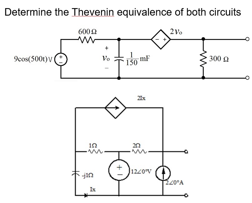 Solved Determine the Thevenin equivalence of both circuits | Chegg.com