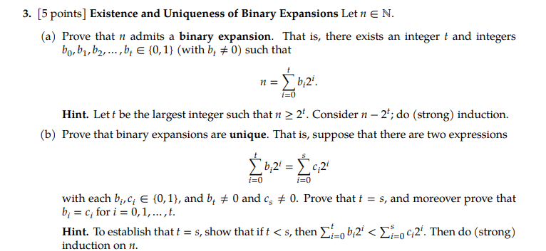 Solved [5 ﻿points] ﻿existence And Uniqueness Of Binary