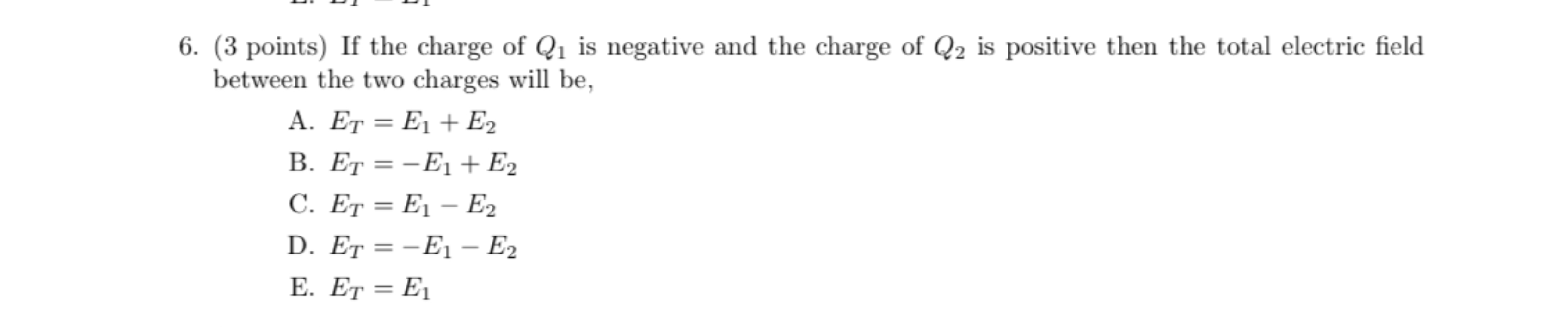 Solved (3 ﻿points) ﻿If the charge of Q1 ﻿is negative and the | Chegg.com