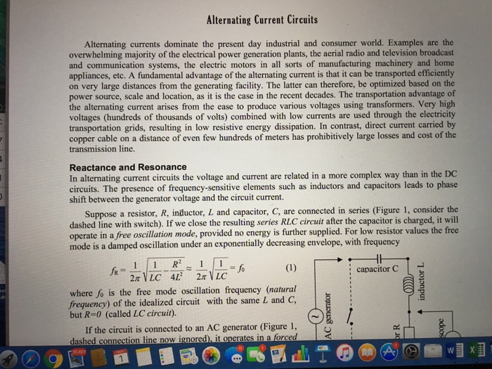 Solved #6 by schedule: Alternating Current Circuits 1. For a | Chegg.com