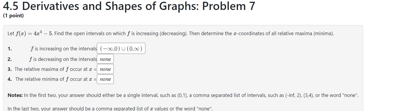 Solved Let f(x)=2x3+5. ﻿Find the open intervals on which f | Chegg.com