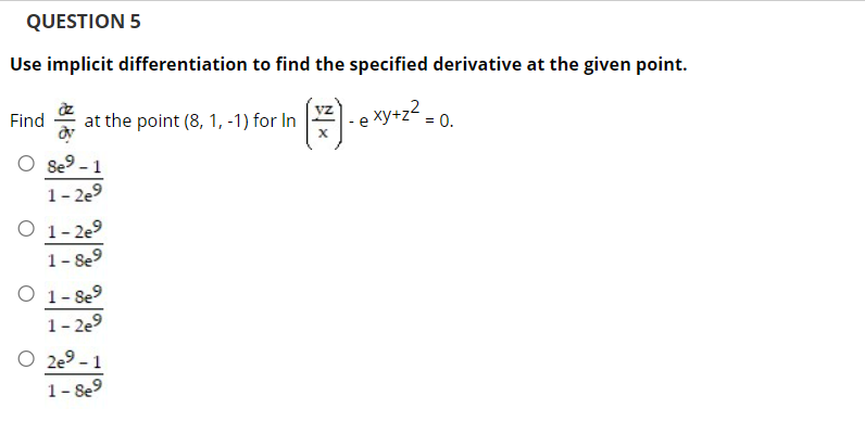 Solved Use implicit differentiation to find the specified | Chegg.com