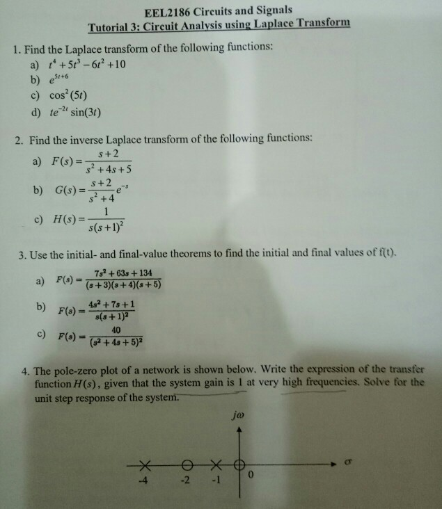Solved EEL2186 Circuits and Signals Tutorial 3: Circuit | Chegg.com