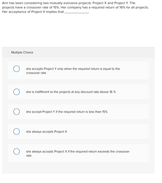 Solved Ann has been considering two mutually exclusive | Chegg.com