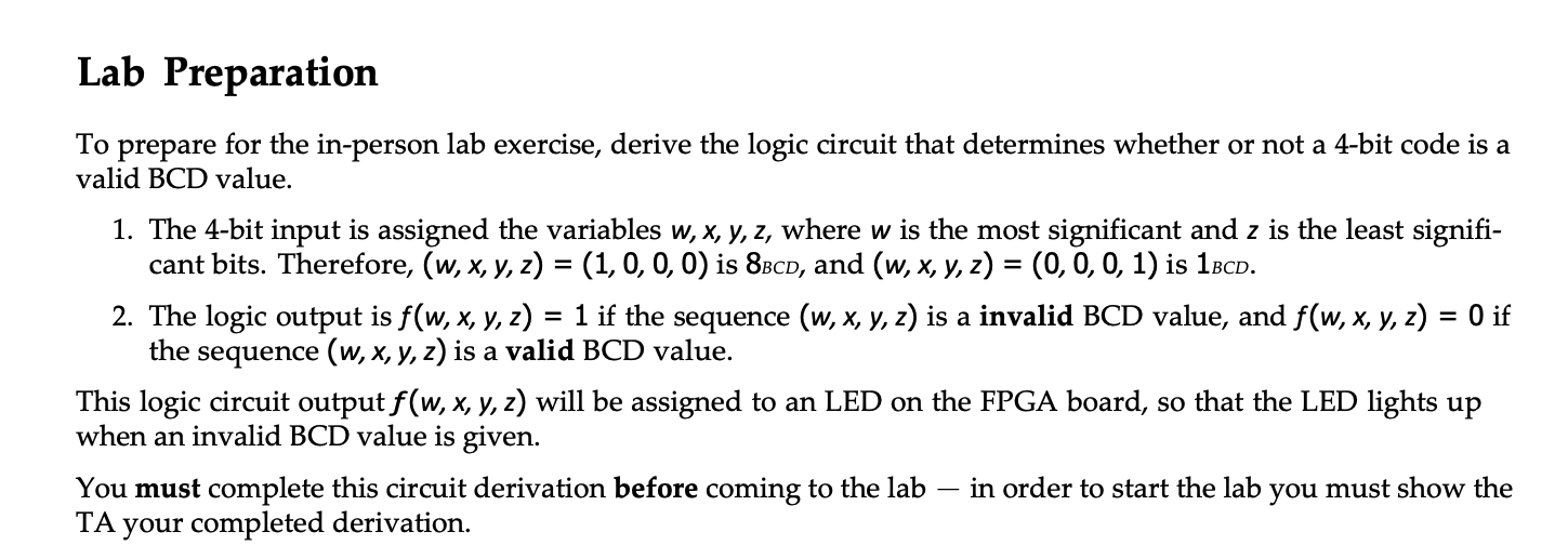 Solved Lab PreparationTo ﻿prepare for the in-person lab | Chegg.com