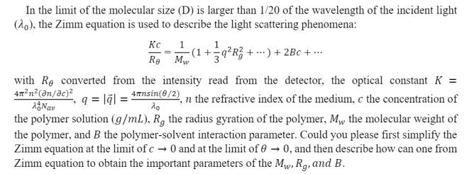 Solved In the limit of the molecular size (D) is larger than | Chegg.com