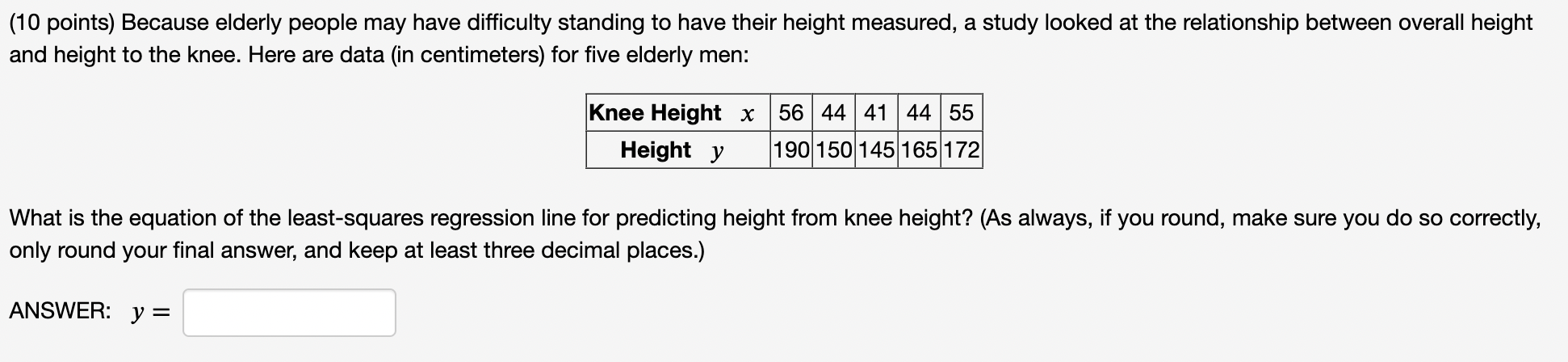Solved (10 points) Because elderly people may have | Chegg.com
