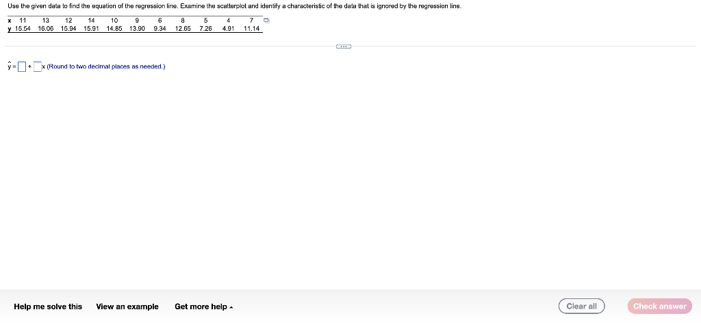 Solved Use the given data set to complete parts (a) through | Chegg.com