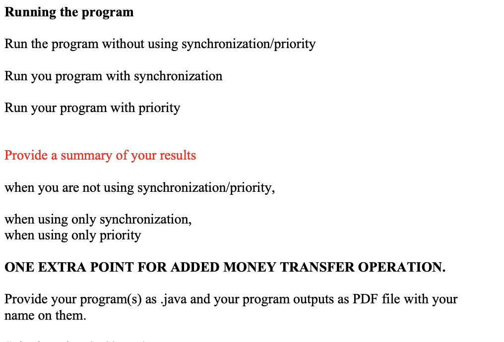 Solved Based on the Online Banking Multithreading | Chegg.com