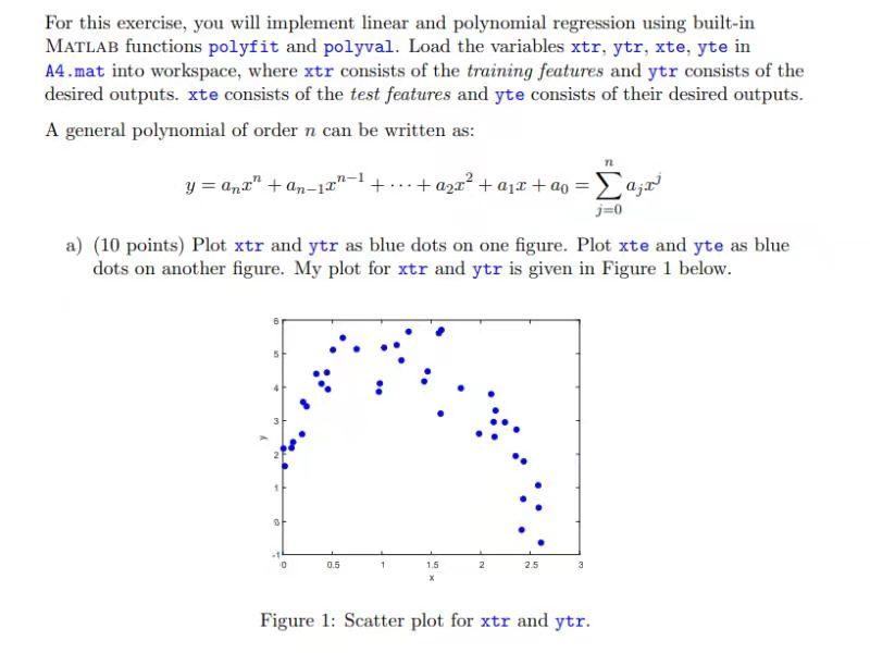Solved For this exercise, you will implement linear and | Chegg.com