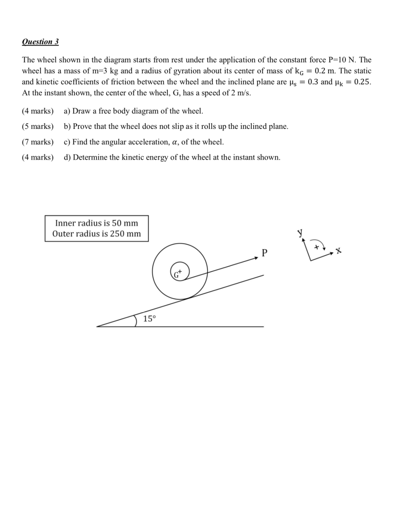 Solved The wheel shown in the diagram starts from rest under | Chegg.com