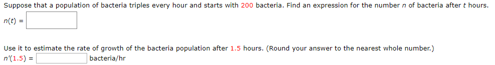 Solved Suppose that a population of bacteria triples every | Chegg.com