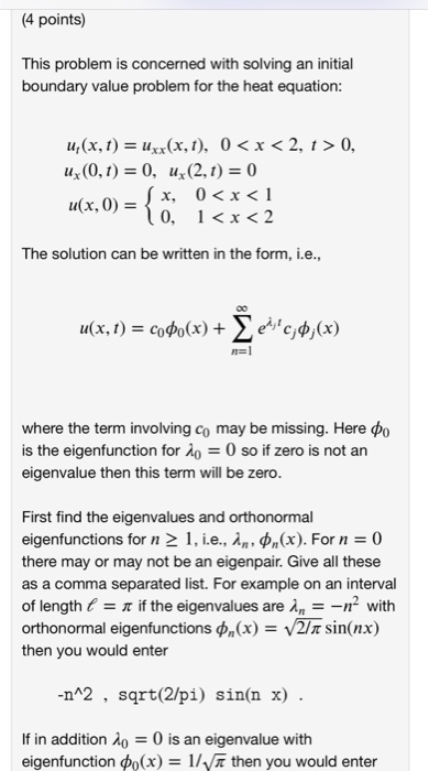 Solved (4 points) This problem is concerned with solving an | Chegg.com