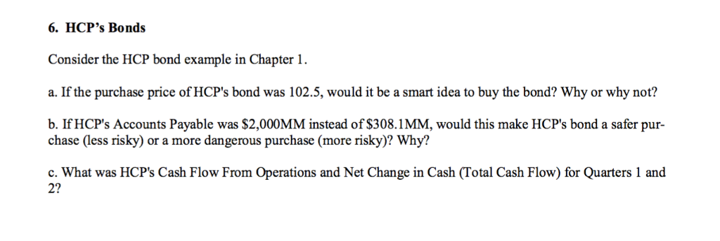 6. HCP's Bonds Consider the HCP bond example in | Chegg.com