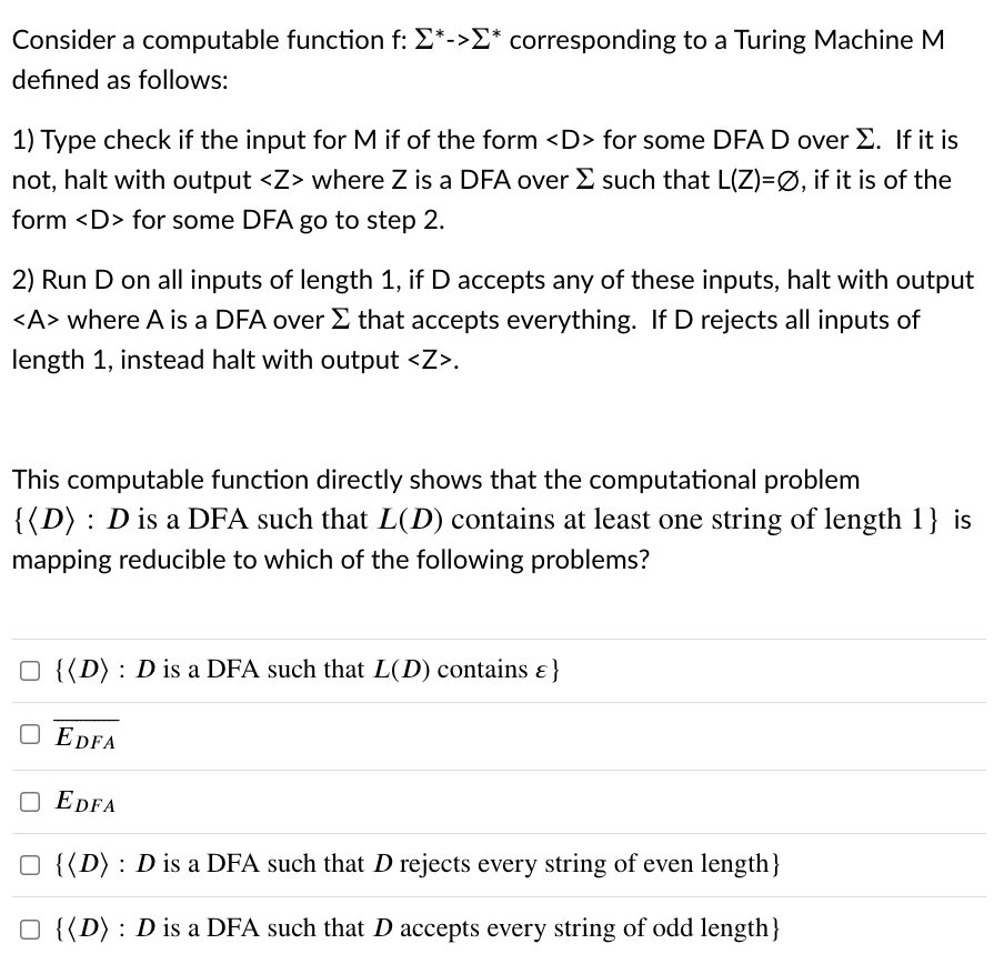 Solved Consider a computable function f: *->* corresponding | Chegg.com