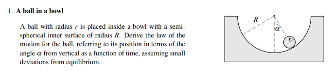 Solved 1. A ball in a bowl A ball with radius r is placed | Chegg.com