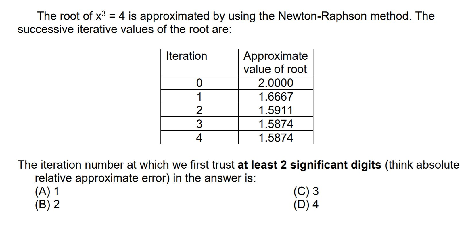 Solved The root of x3 = 4 is approximated by using the | Chegg.com