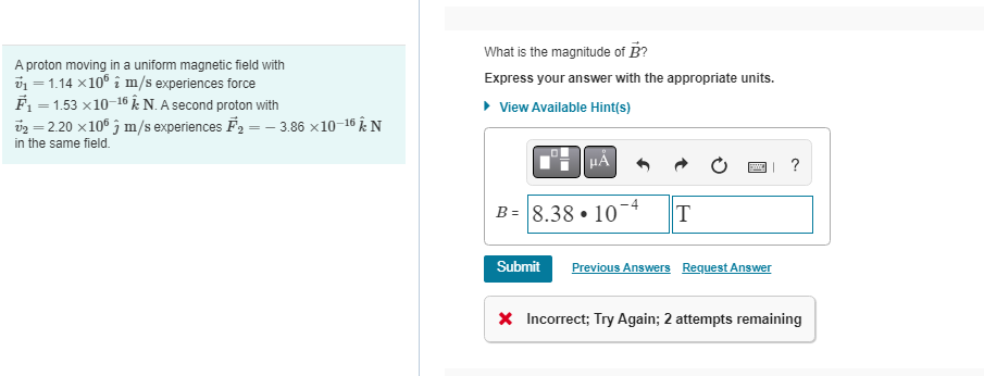 Solved A proton moving in a uniform magnetic field with | Chegg.com