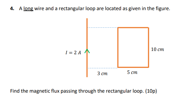 Solved 4. A long wire and a rectangular loop are located as | Chegg.com