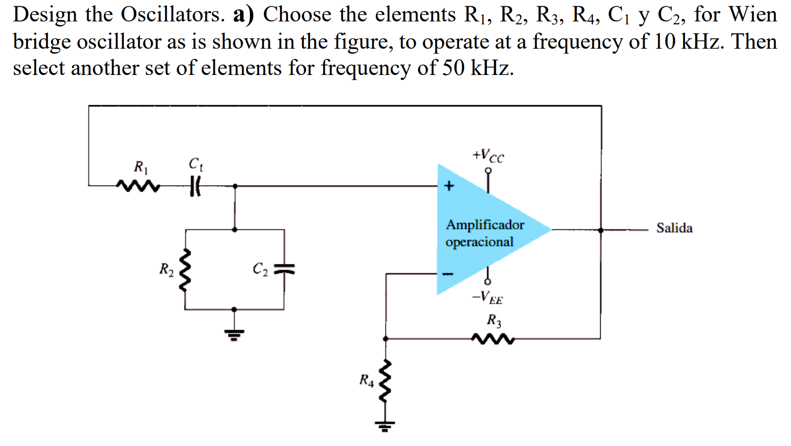 Solved Design the Oscillators. a) ﻿Choose the elements | Chegg.com