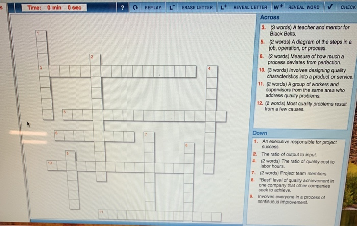 Solved Time: 0 min 0 sec REPLAY L- ERASE LETTER | L+ REVEAL | Chegg.com